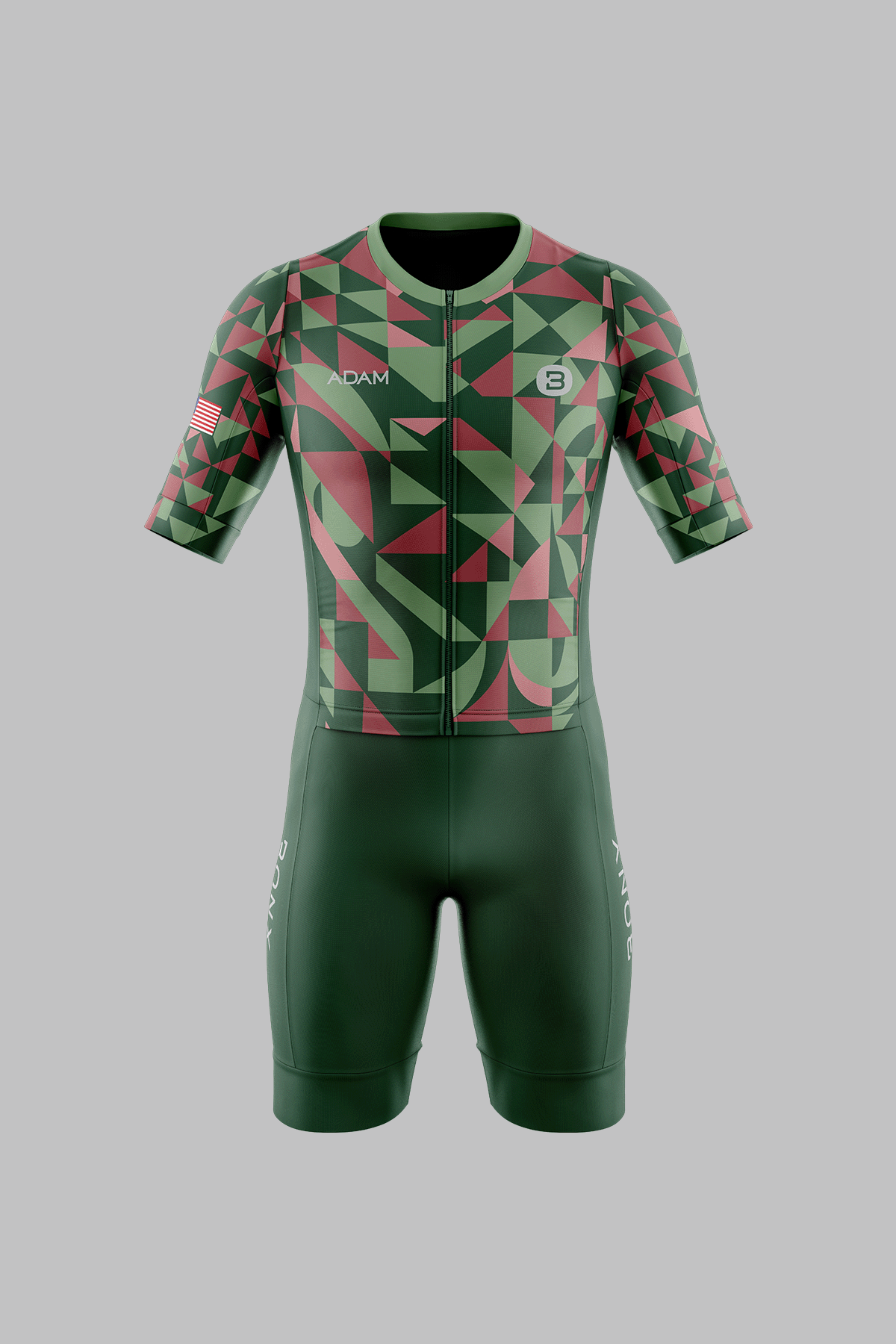 ELITE VORTEX 1.0 OLIVE SHORT TRISUIT - Bonx