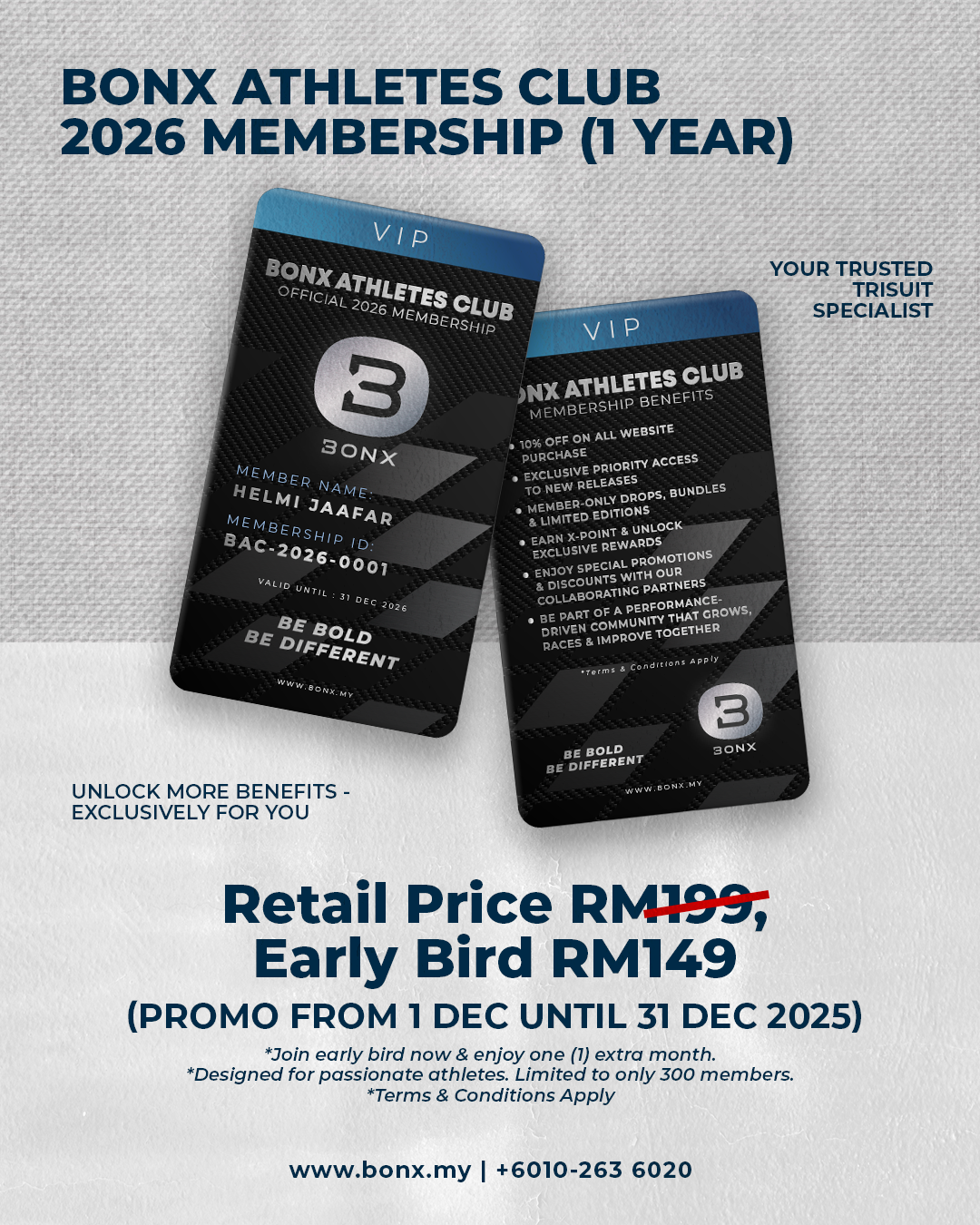 BONX ATHLETES CLUB (BAC) MEMBERSHIP 2026 - Bonx